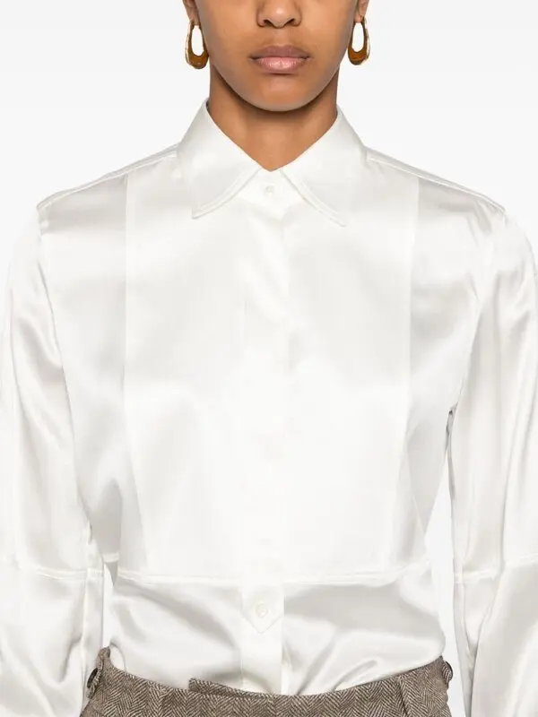 Brunello Cucinelli Satin Shirt With Monili