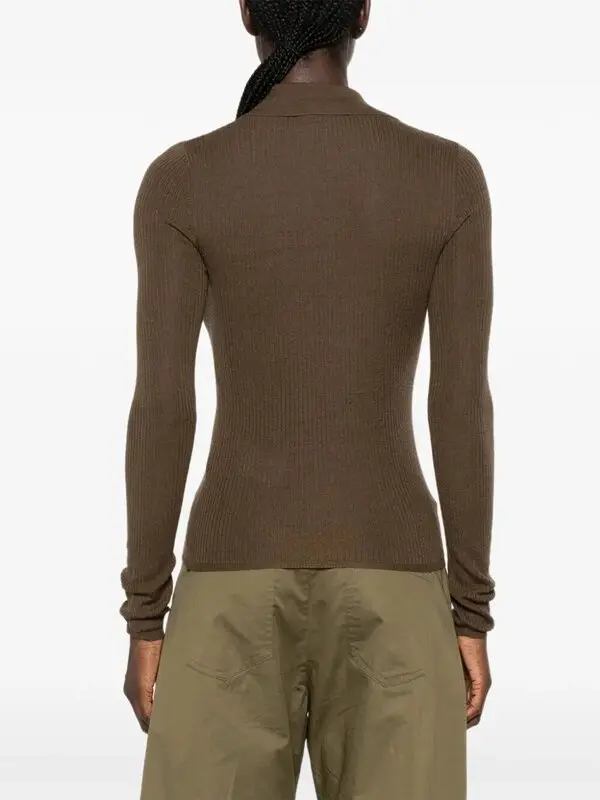 Max Mara Gergo Ribbed Knit Polo Shirt - Multicolor