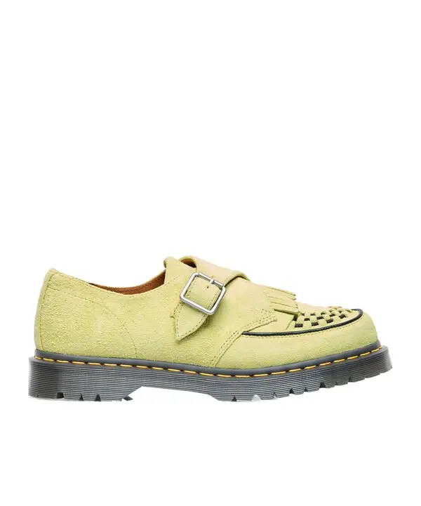 Dr. Martens Round Toe Monk Strap Loafers With Buckle And Fringe