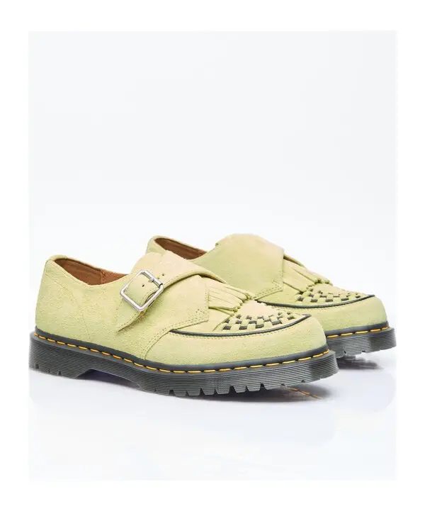 Dr. Martens Round Toe Monk Strap Loafers With Buckle And Fringe
