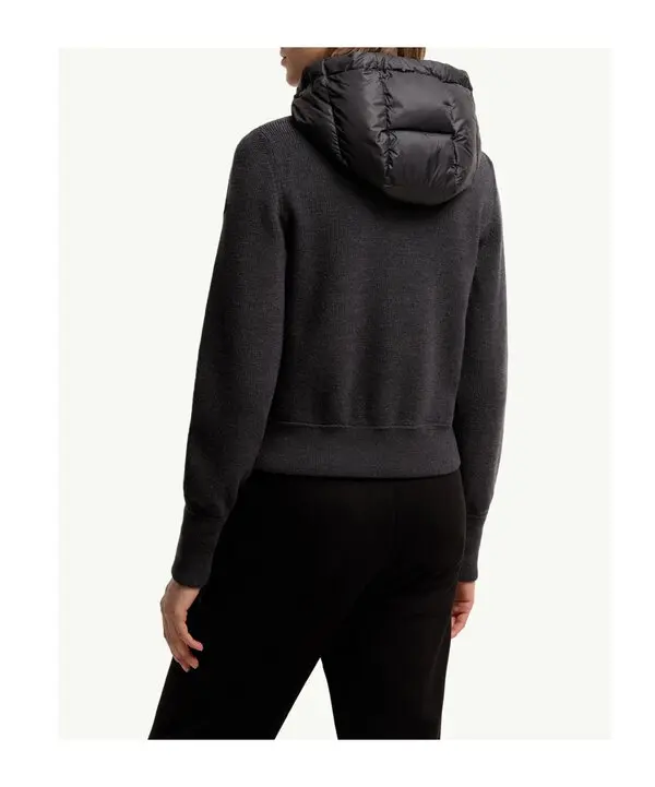 Moncler Wool Hooded Padded Zip-up Cardigan