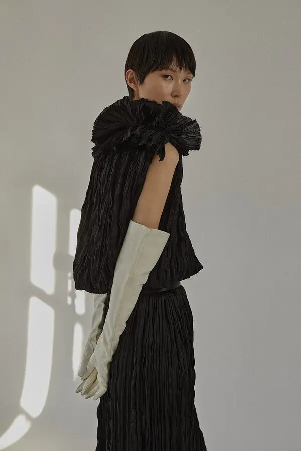 HEIRLOME Emma Top With Crinkle-pleat Ruffles