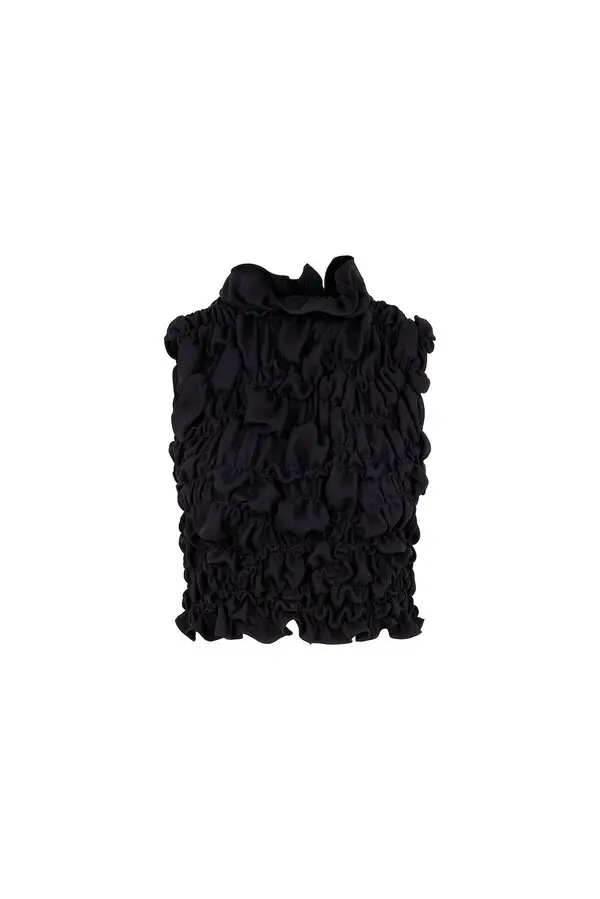HEIRLOME Sloane Mock-neck Popcorn Top - Black