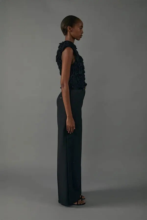 HEIRLOME Sloane Mock-neck Popcorn Top - Black