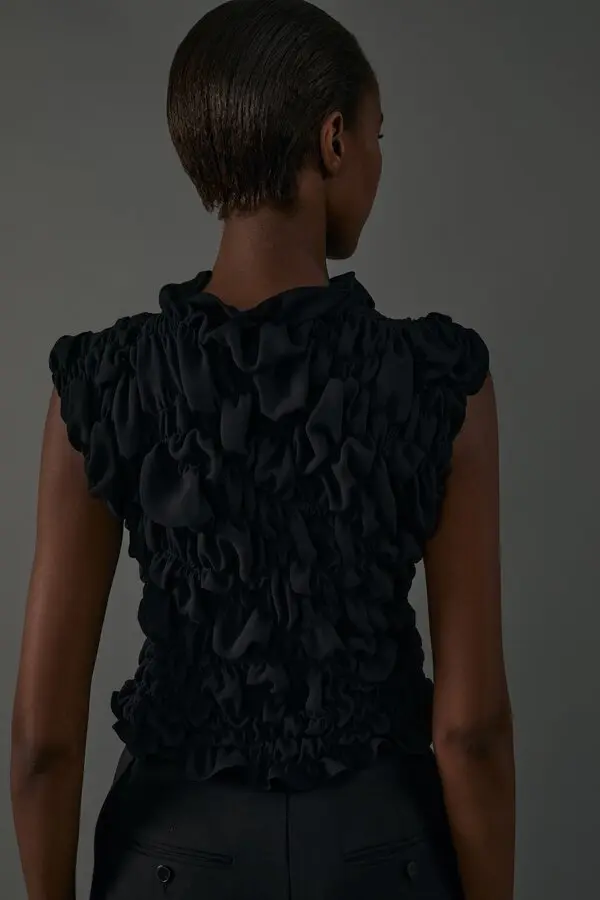 HEIRLOME Sloane Mock-neck Popcorn Top - Black