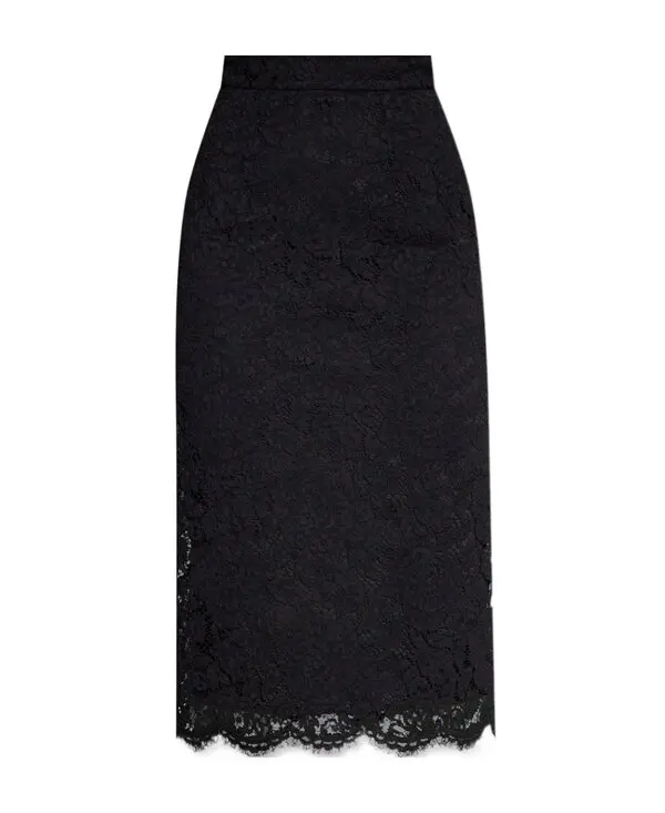 Dolce & Gabbana High-waisted Lace Midi Skirt