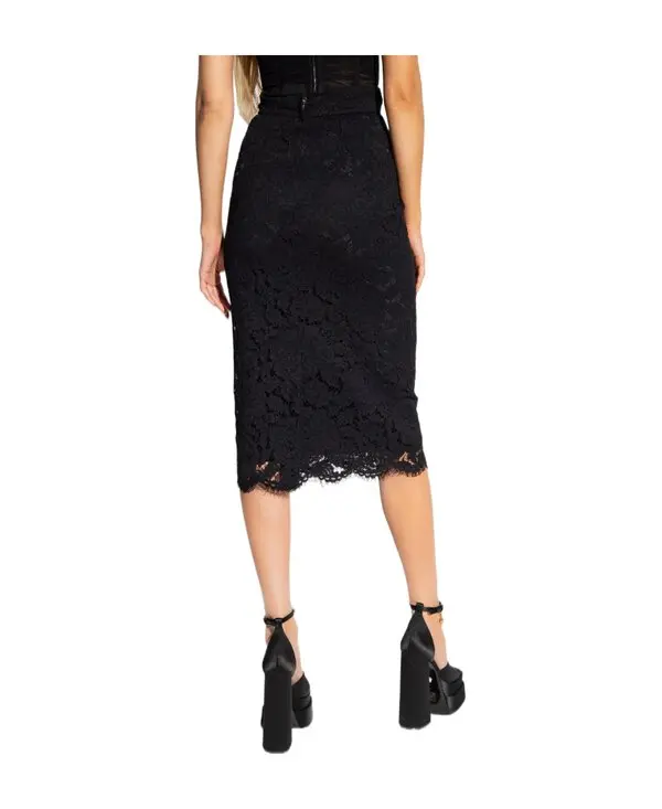 Dolce & Gabbana High-waisted Lace Midi Skirt