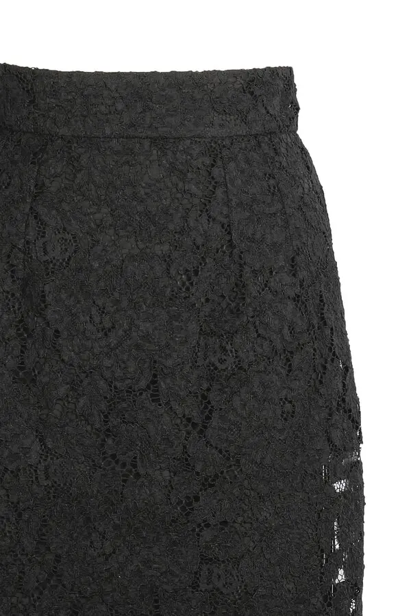 Dolce & Gabbana High-waisted Lace Midi Skirt