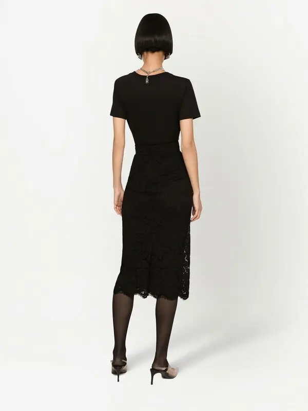 Dolce & Gabbana High-waisted Lace Midi Skirt