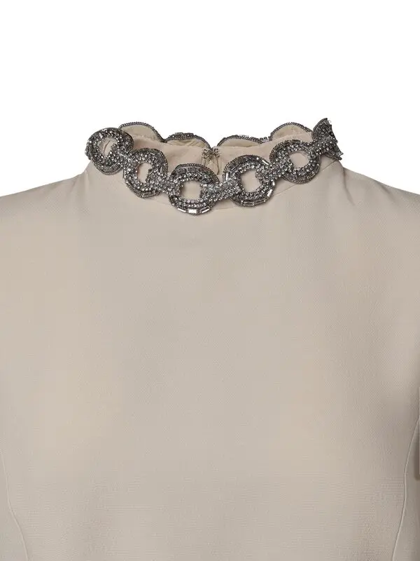Valentino Garavani Crepe Couture Embroidered Midi Dress - No