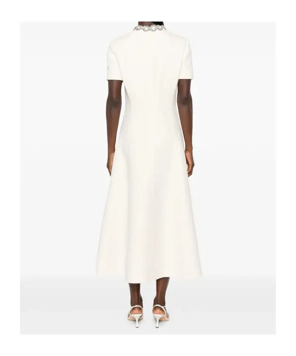 Valentino Garavani Crepe Couture Embroidered Midi Dress - No