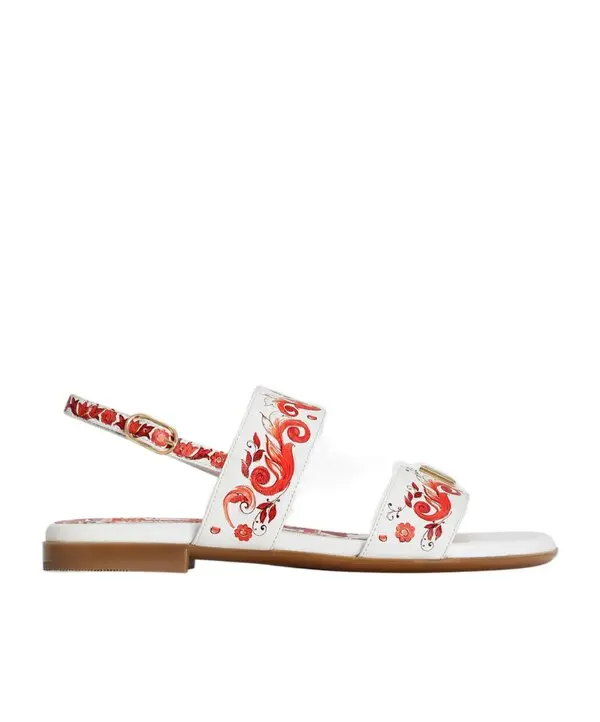 Dolce & Gabbana Majolica-print Calfskin Sandals - Multi-color