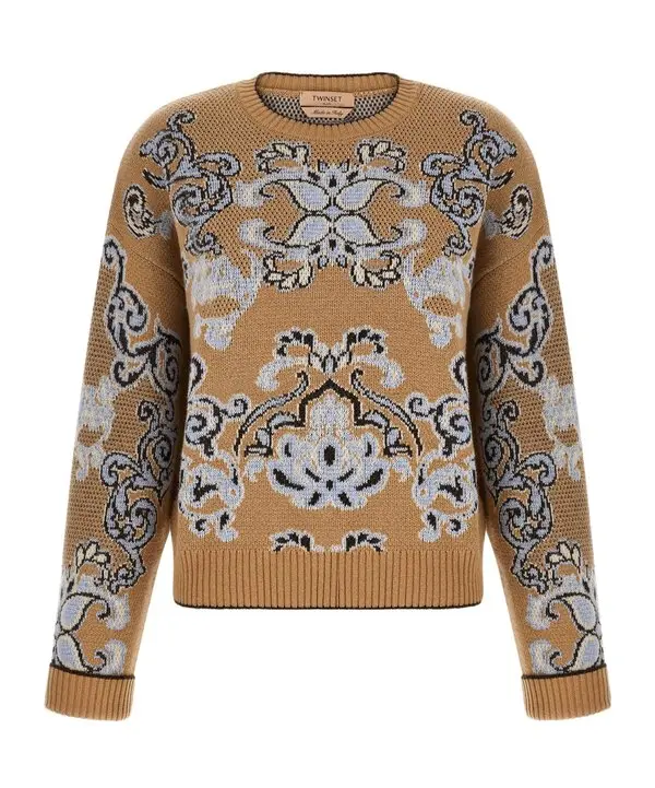 TWINSET Jacquard Wool-blend Sweater - Multicolor
