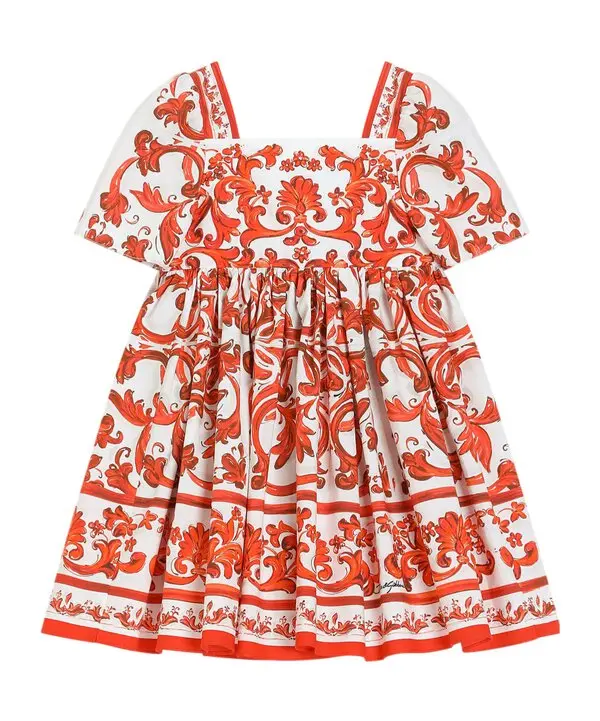 Dolce & Gabbana Majolica-print Poplin Dress - Multicolor
