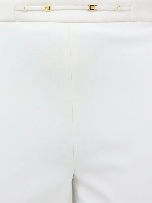 Elisabetta Franchi Pleated Flared Cropped Leg Trousers