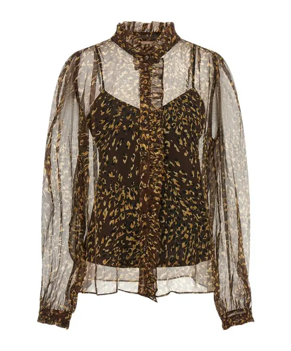 TWINSET Animal Print Shirt - Nude