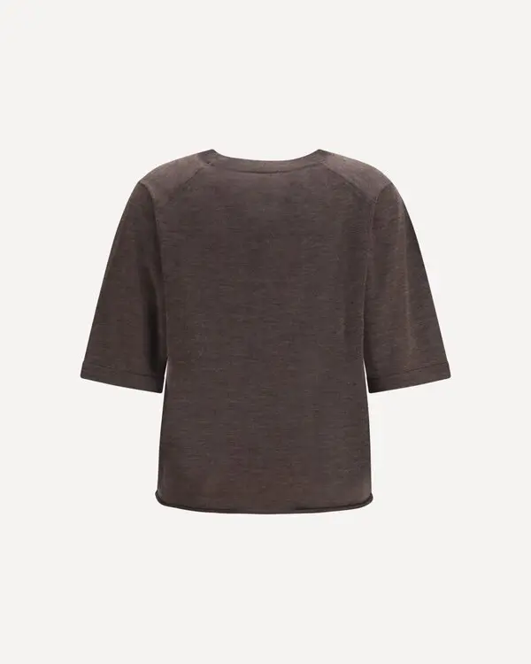 Loulou De Saison Fine-knit Cashmere T-shirt - Brown