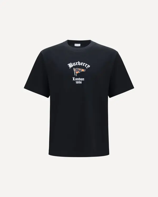 Burberry Check Cotton T-shirt Mae - Black