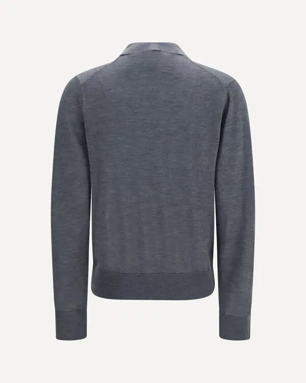 Loulou De Saison Iles Long-sleeve Fine-knit Polo Feale