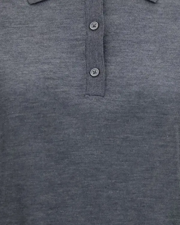 Loulou De Saison Iles Long-sleeve Fine-knit Polo Feale