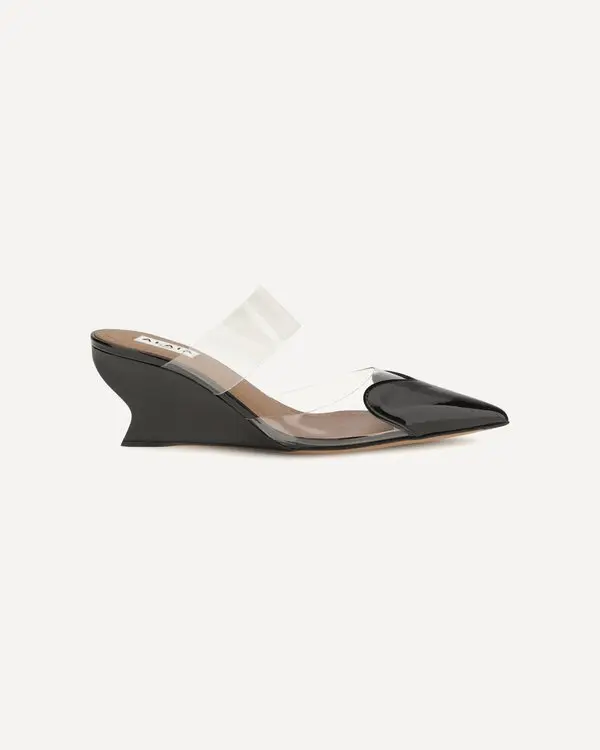 Alaïa Le Coeur Patent Leather Mules - Black