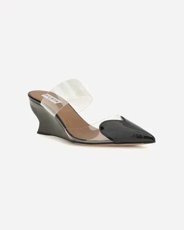 Alaïa Le Coeur Patent Leather Mules - Black