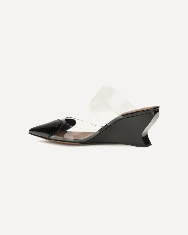 Alaïa Le Coeur Patent Leather Mules - Black