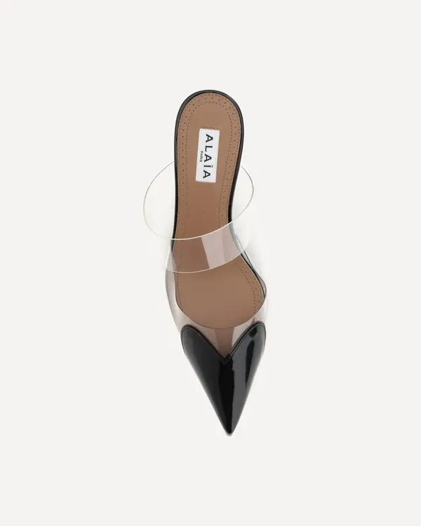 Alaïa Le Coeur Patent Leather Mules - Black