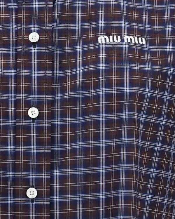 Miu Miu Checked Embroidered Shirt