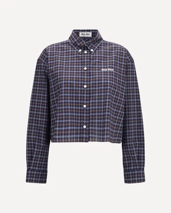 Miu Miu Checked Embroidered Shirt - Multicolour