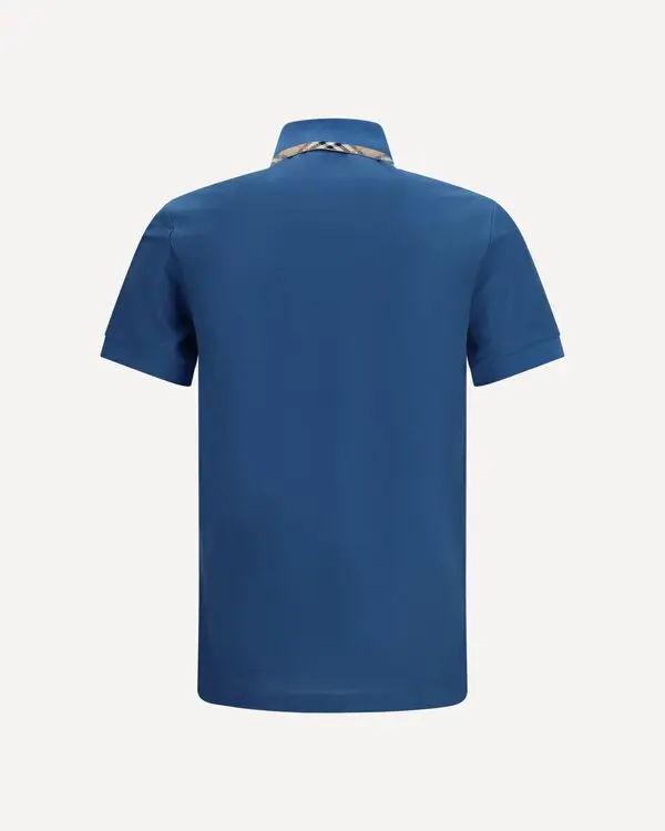 Burberry Cotton Polo With Check Tris Ale