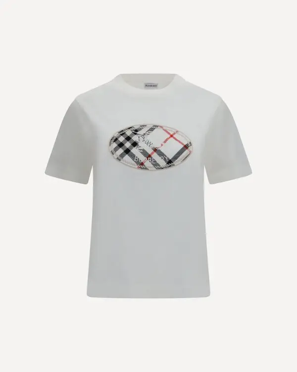 Burberry Knight Stap Check Cotton T-shirt Feale