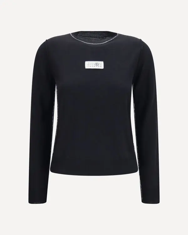 MAISON MARGIELA Wool-blend T-shirt With Contrast Details - Black