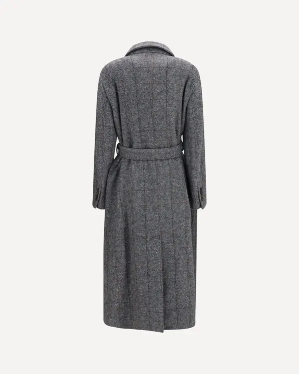 Brunello Cucinelli Long Alpaca-blend Coat With Belt