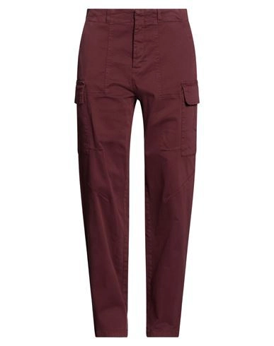 MANILA GRACE Rust Cotton Twill Cargo Pants - Plum