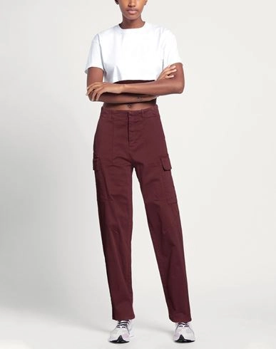 MANILA GRACE Cotton Elastane Cargo Pants - Plum