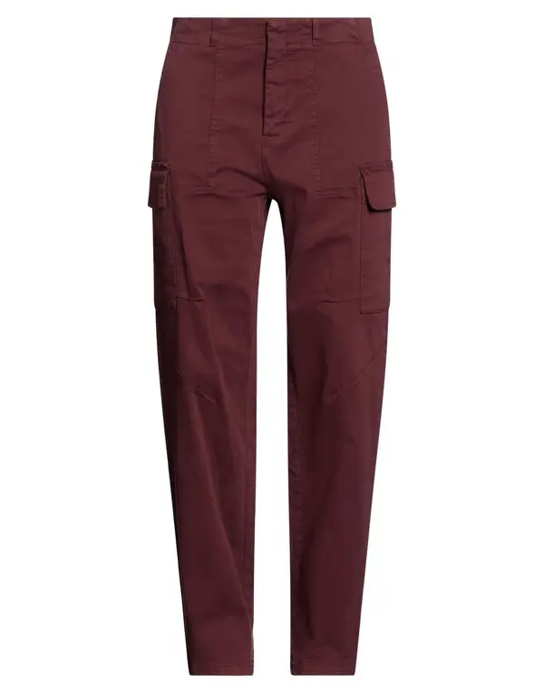 MANILA GRACE Cotton Elastane Cargo Pants - Plum