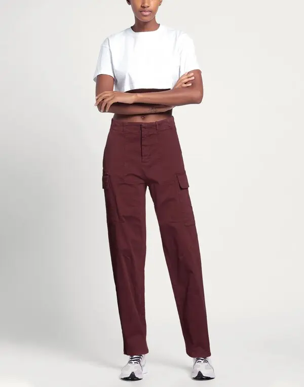 MANILA GRACE Cotton Elastane Cargo Pants - Plum