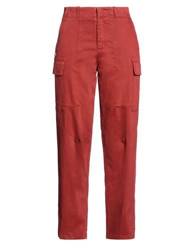 MANILA GRACE Wide-leg Cotton Blend Cargo Pants - Rust