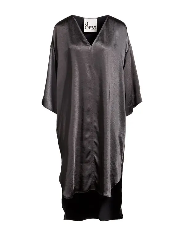 8PM Midi Dress Charcoal Size Polyester