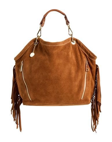 LAURA DI MAGGIO Suede Hobo Bag With Fringe Detail - Tan