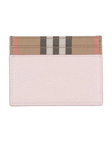 Burberry Cardholder Calfskin, Textile Fibers - Pink