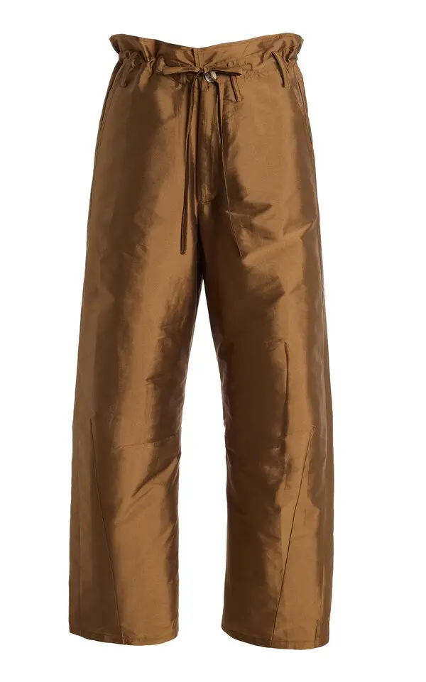 Chan Luu Techno Taffeta Wide-leg Pants - Brown