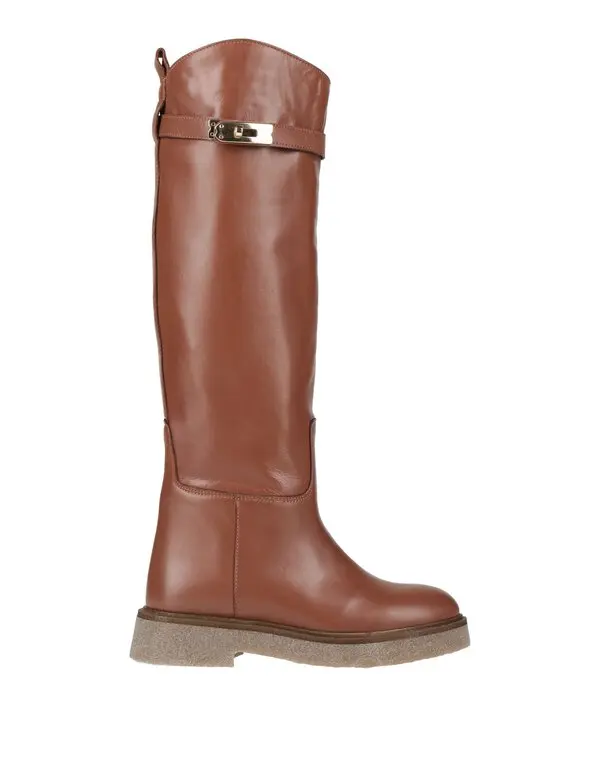 CARLA G. Boot Size Leather - Brown