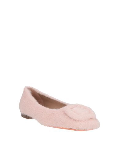 Santoni Ballet Flats In Light Leather