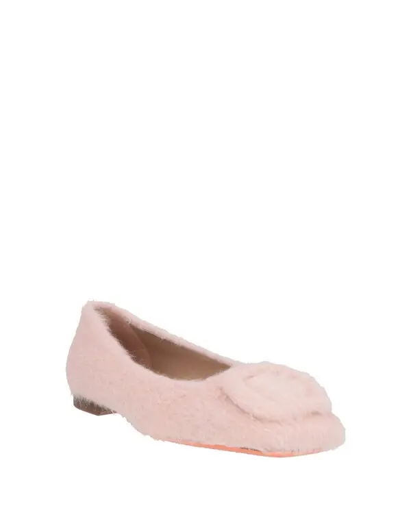 Santoni Ballet Flats In Light Leather