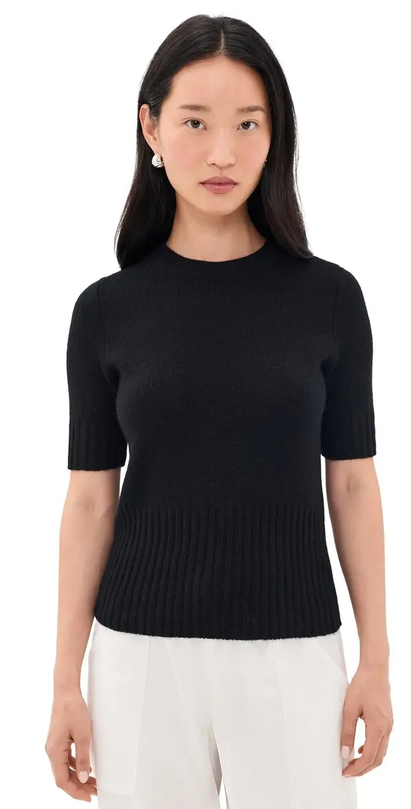 Vince High Rib Cashmere Blend Tee