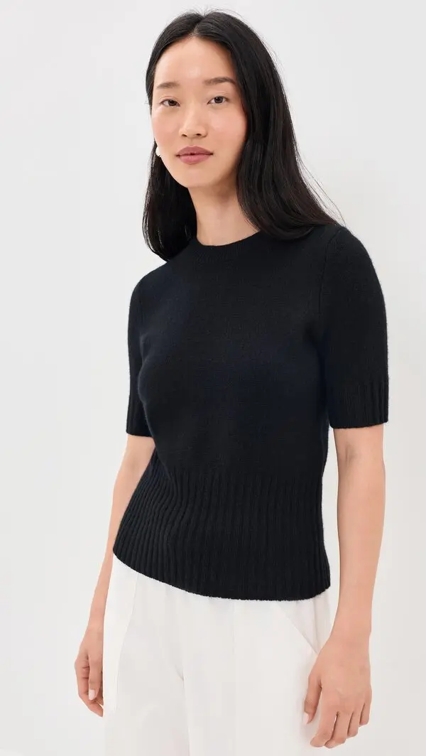 Vince High Rib Cashmere Blend Tee