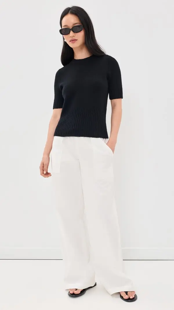 Vince High Rib Cashmere Blend Tee