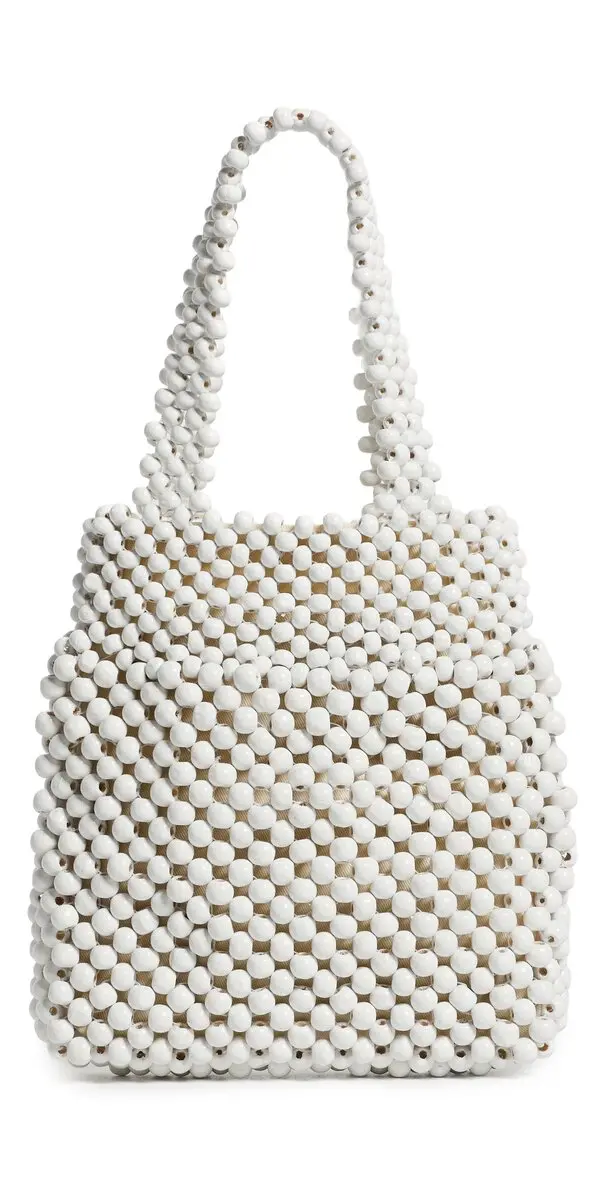 BEMBIEN Maris Beaded Bag - Cream